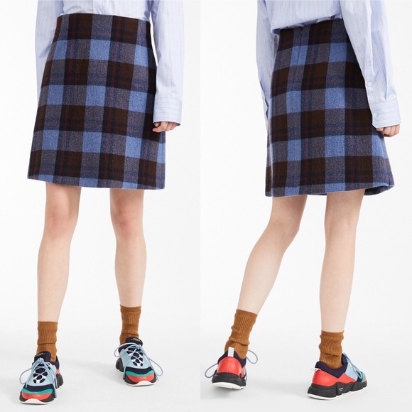 Weekend Max Mara | Skirts | Weekend Max Mara Tabarin Blue Plaid Wool ...